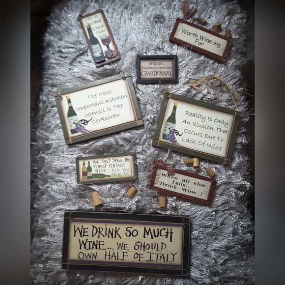 Accents | 8 Wooden Wine Signs | Poshmark